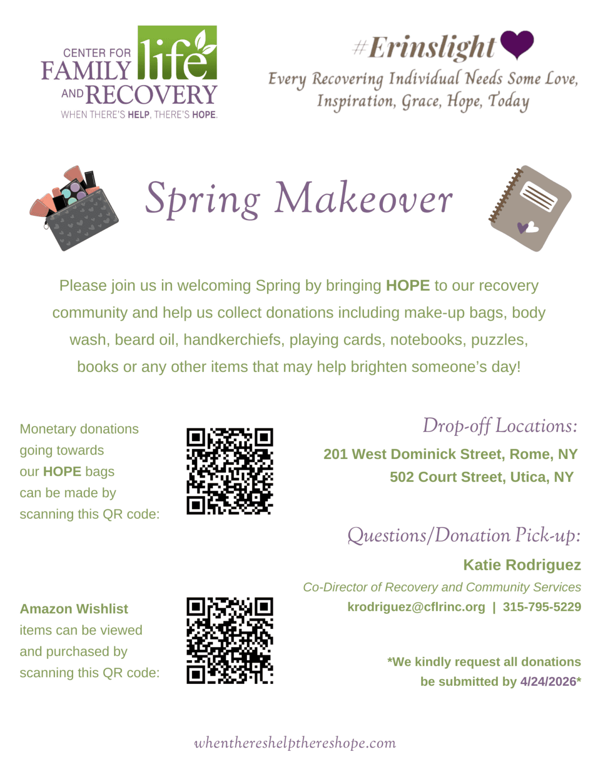 Erin's Light Spring Makeover Campaign - Center for Family Life and Recovery